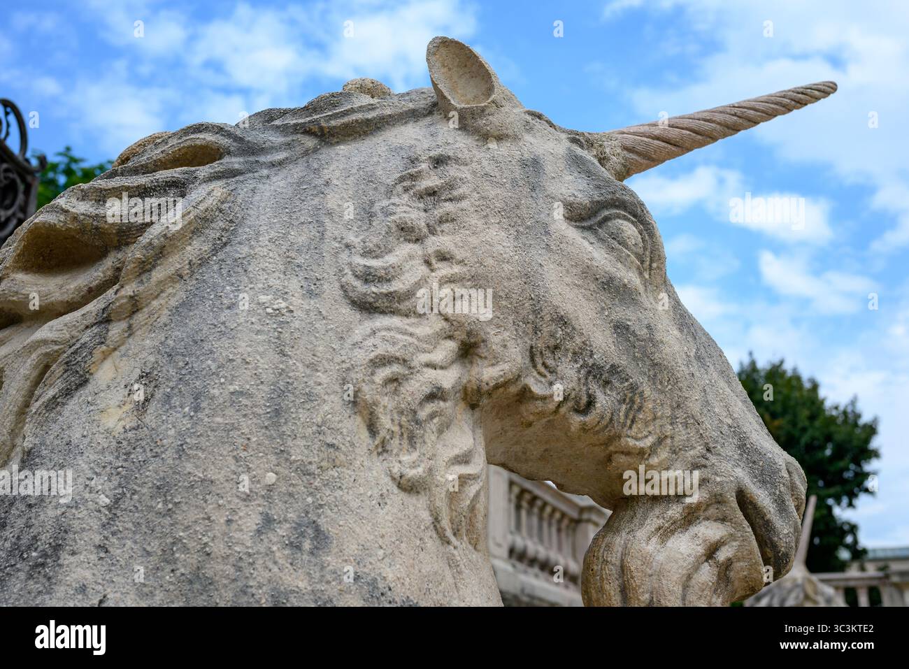 Unicorn statue in Mirabell Palace gardens, UNESCO site and popular ...