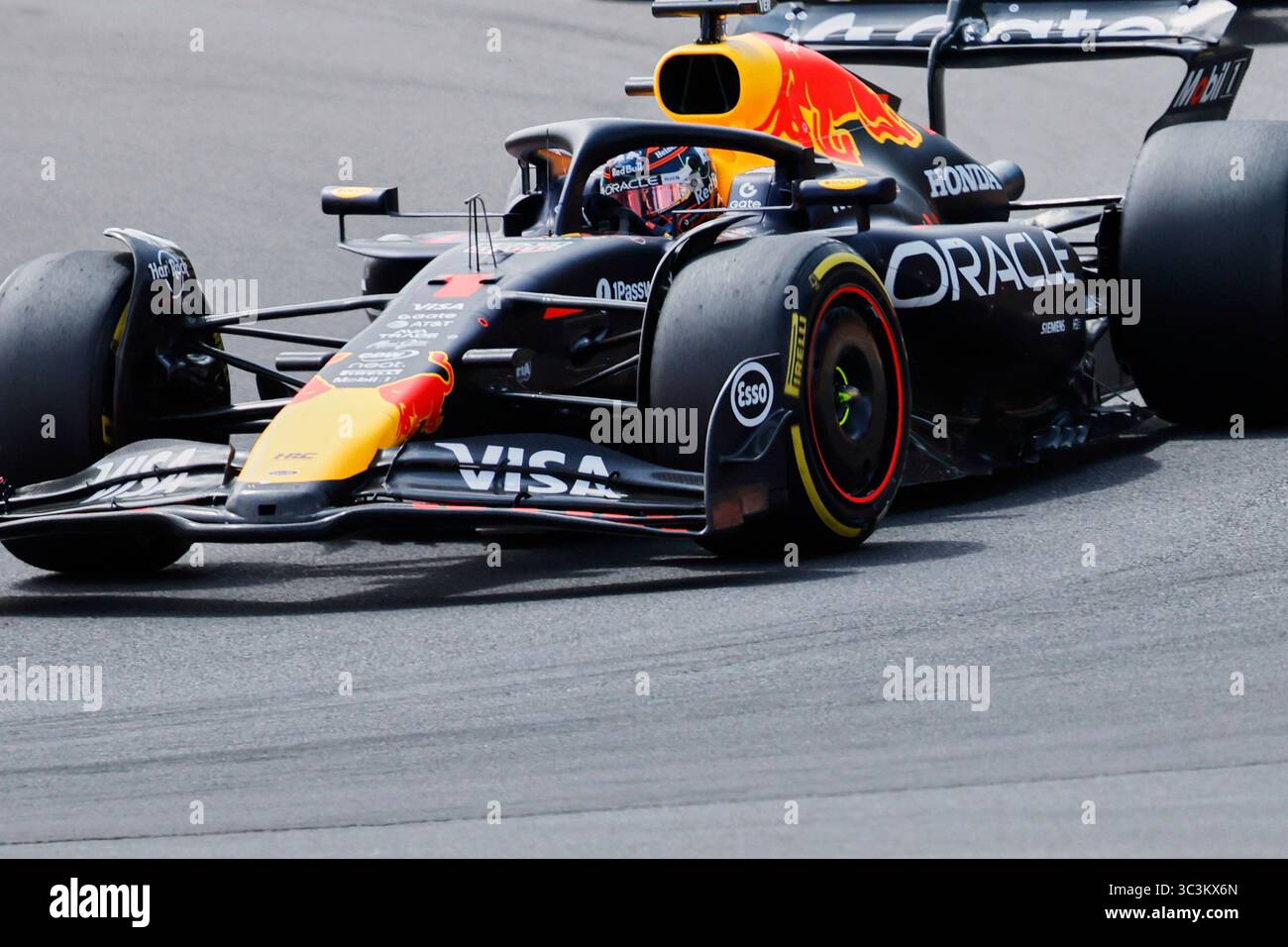 Red Bull driver Max Verstappen of the Netherlands steers his car during ...