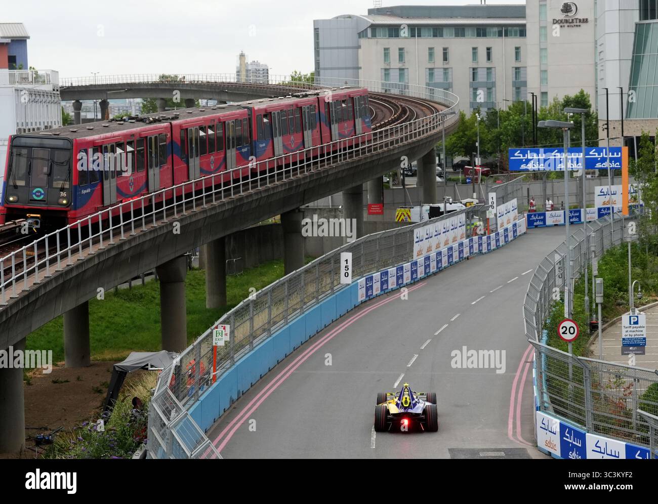 Formula E cars during free practice ahead of the ABB FIA Formula E ...