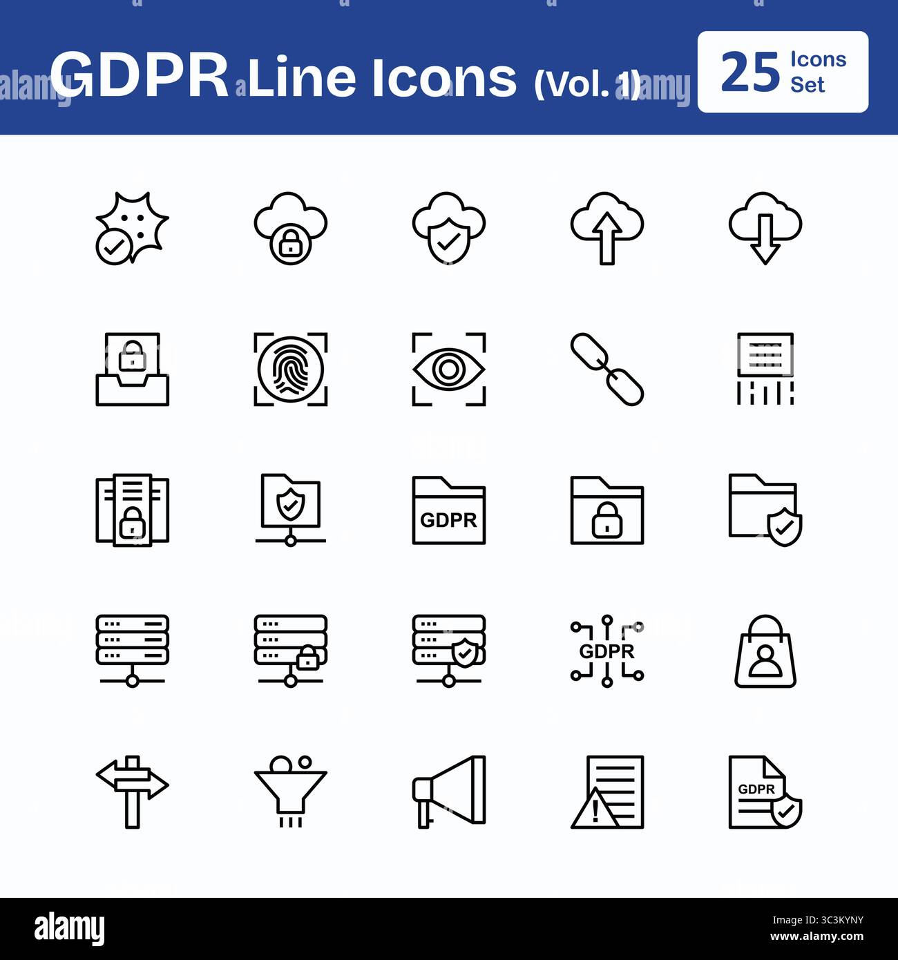 Secure data folder line Stock Vector Images - Alamy