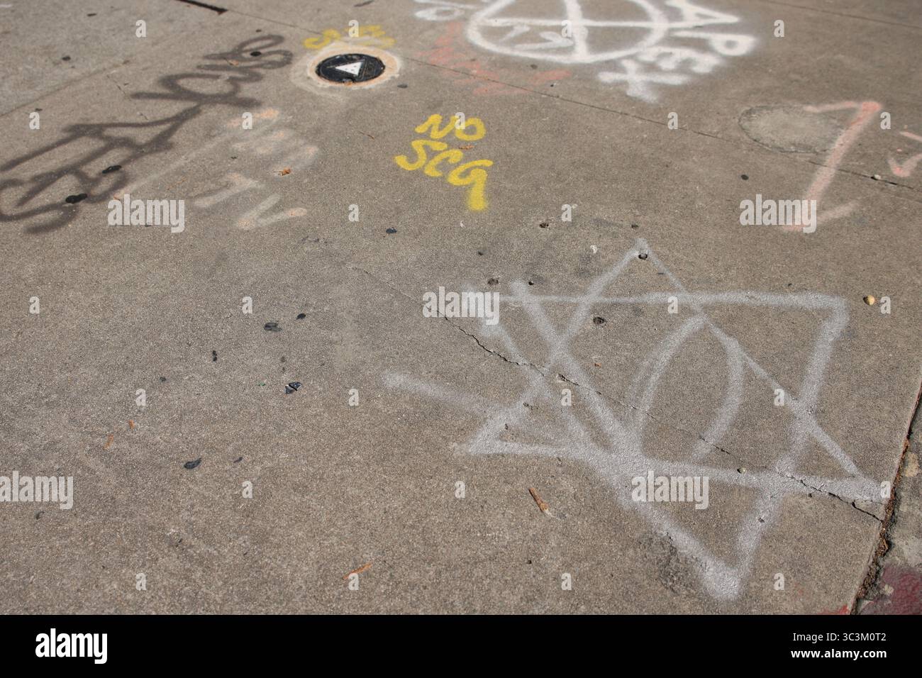 Graffiti is seen on the ground near the Islamic Center of Southern ...