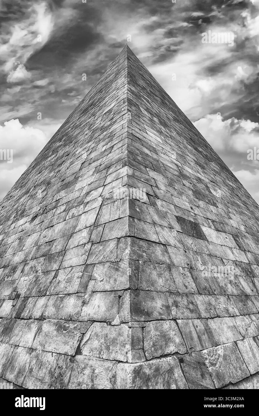 Scenic view of the Pyramid of Cestius, iconic landmark in Testaccio ...