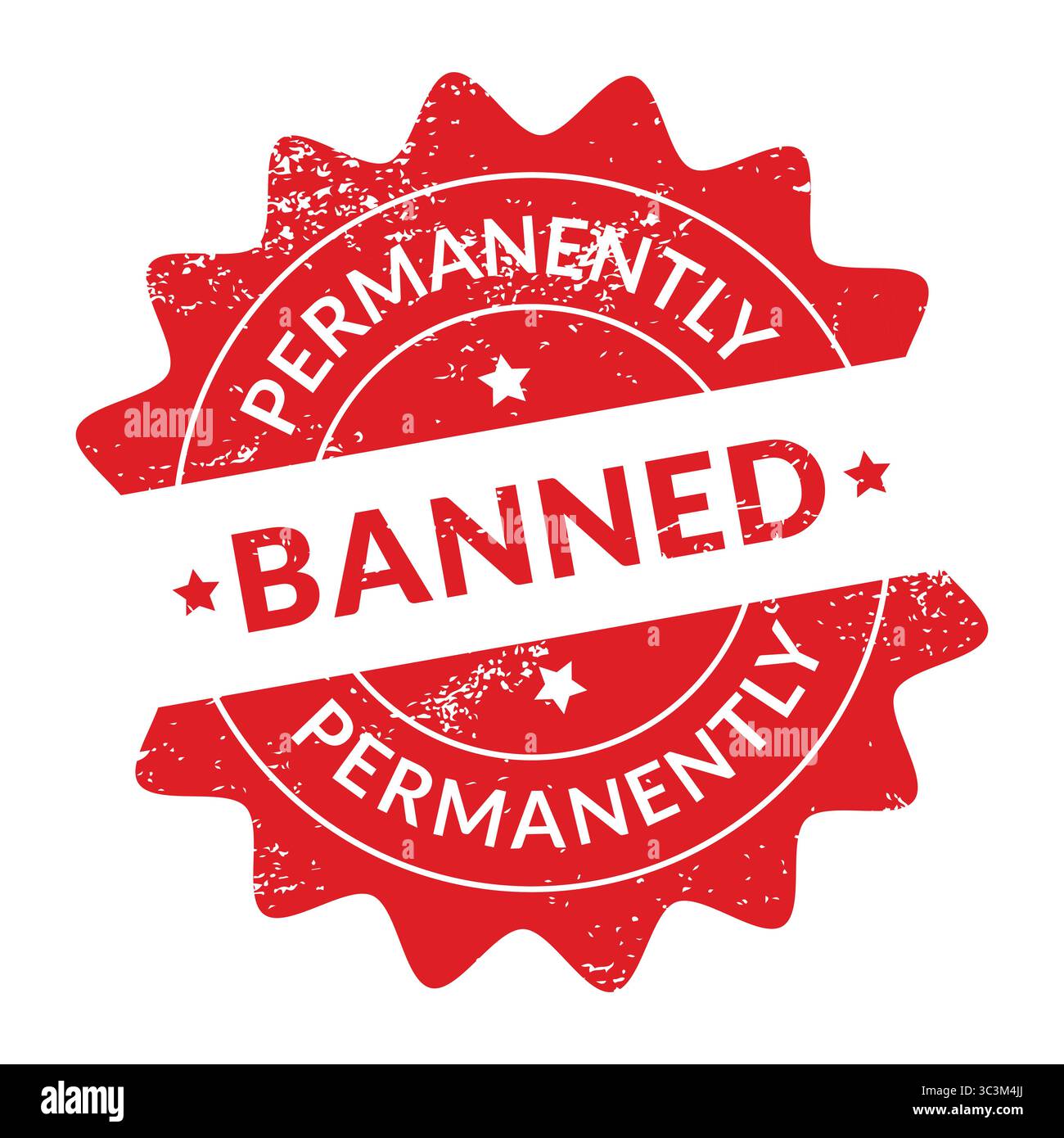 BANNED Red stamp logo. Permanently Banned red grunge stamp seal icon ...