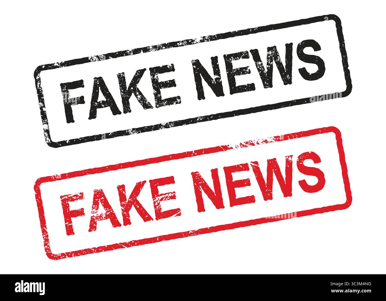 Fake News. Red and black Fake News stamp on a white background ...
