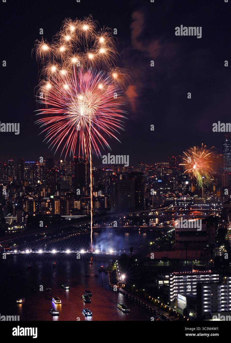 Sumidagawa Fireworks Festival is held over the Sumida River in Tokyo on ...