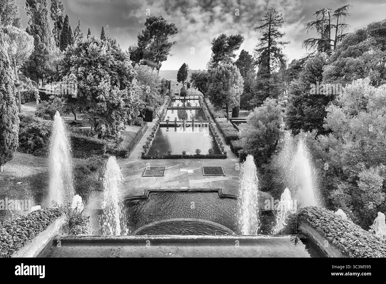 Aerial view old garden Black and White Stock Photos & Images - Alamy
