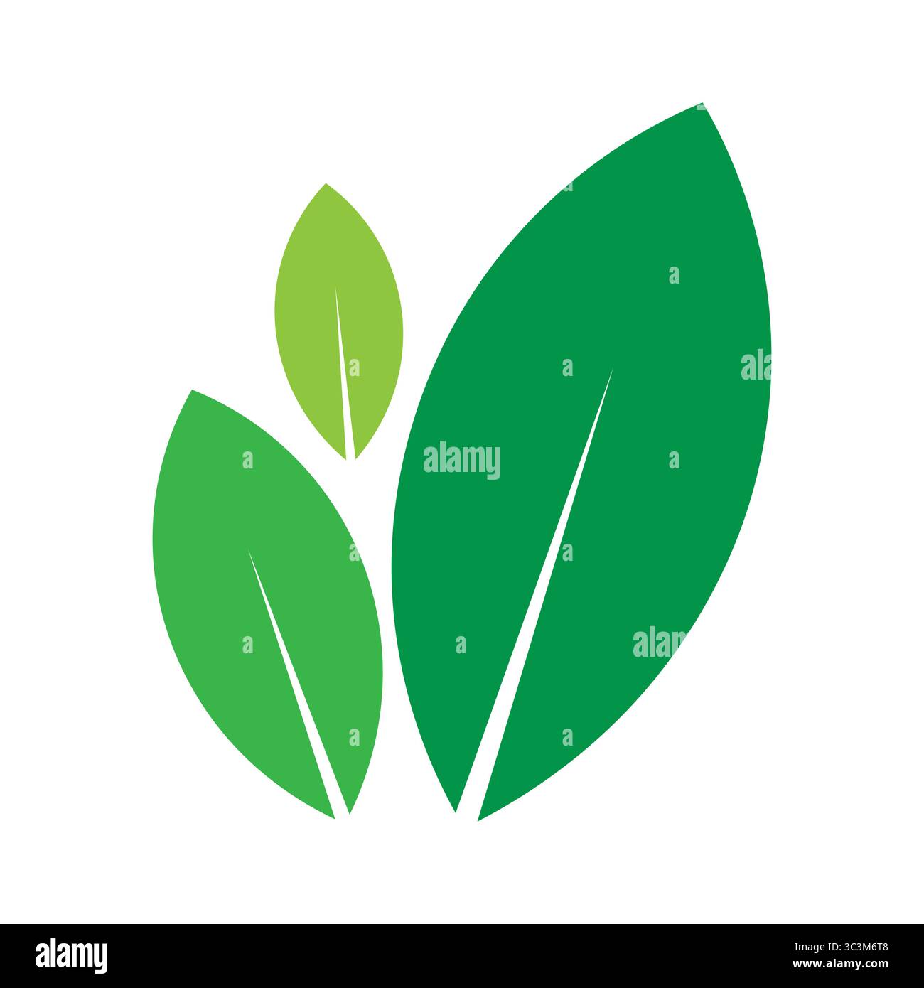 Leaf Icon. Green leaf vector icon. Minimal Green Leaf Icon Trio Flat ...