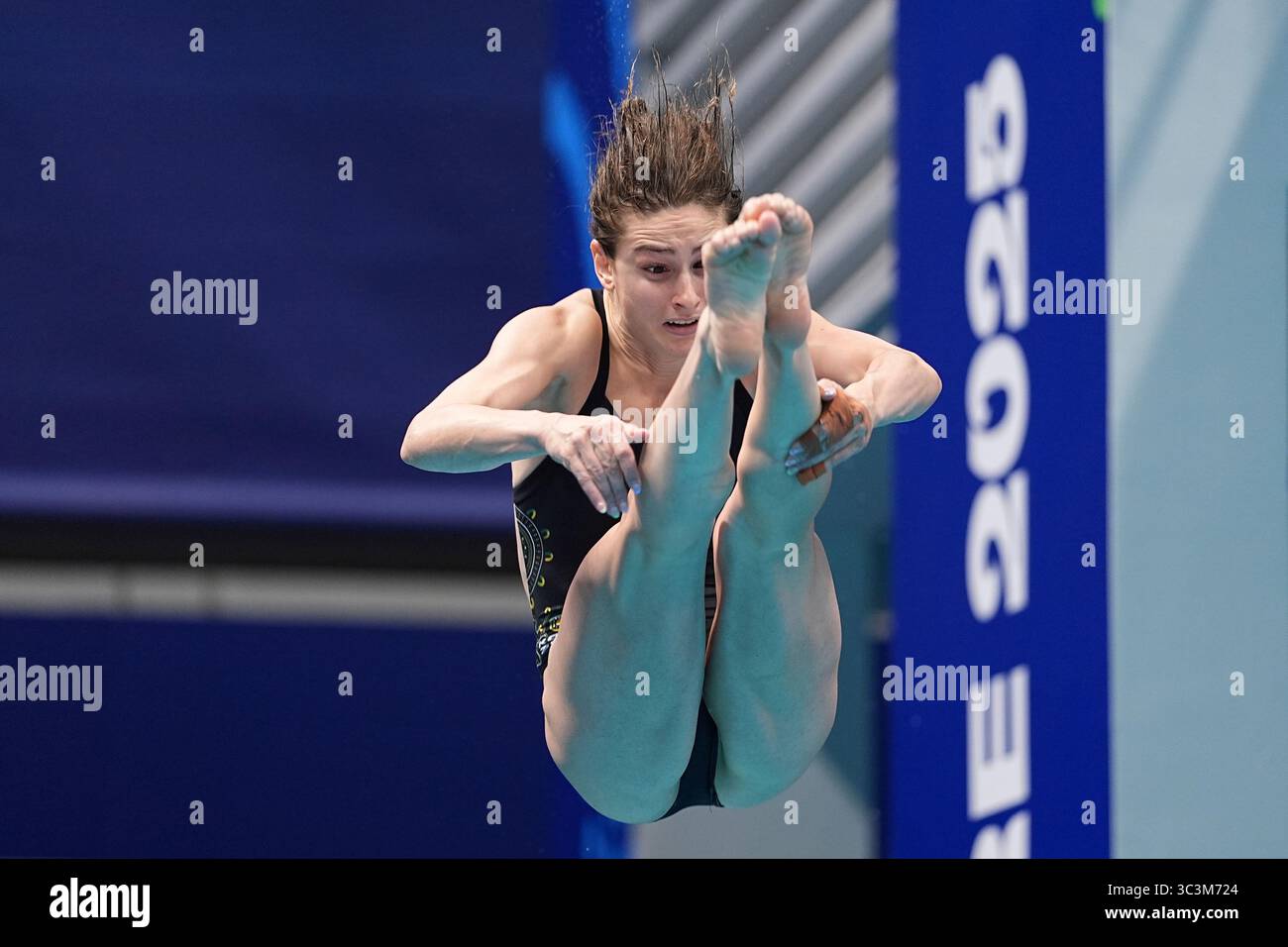 Maddison Keeney of Australia competes in the women's 1m springboard ...