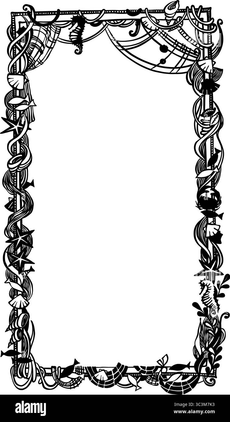 Border of shells Black and White Stock Photos & Images - Alamy