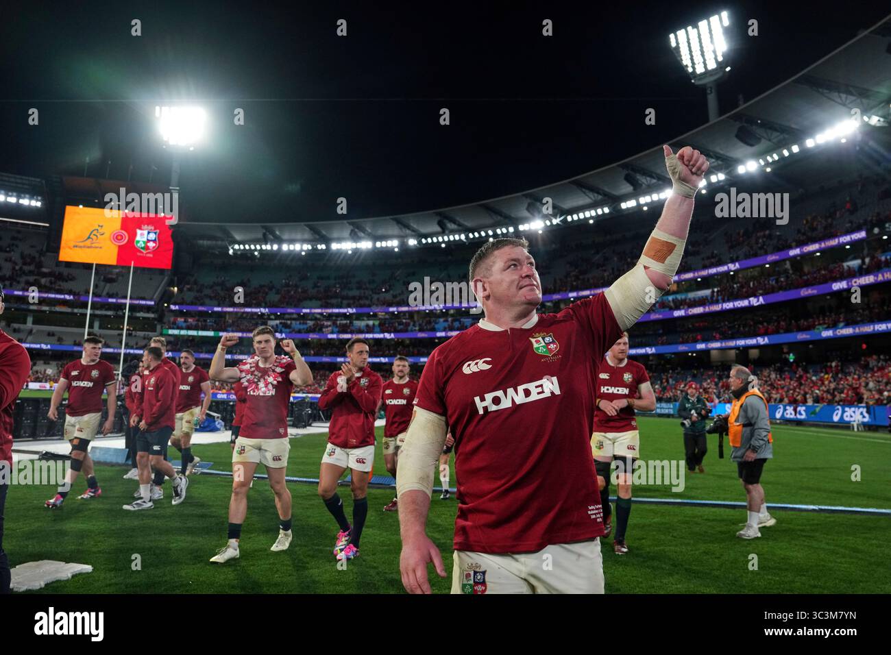 Tadhg Furlong of the British & Irish Lions celebrates after winning the ...