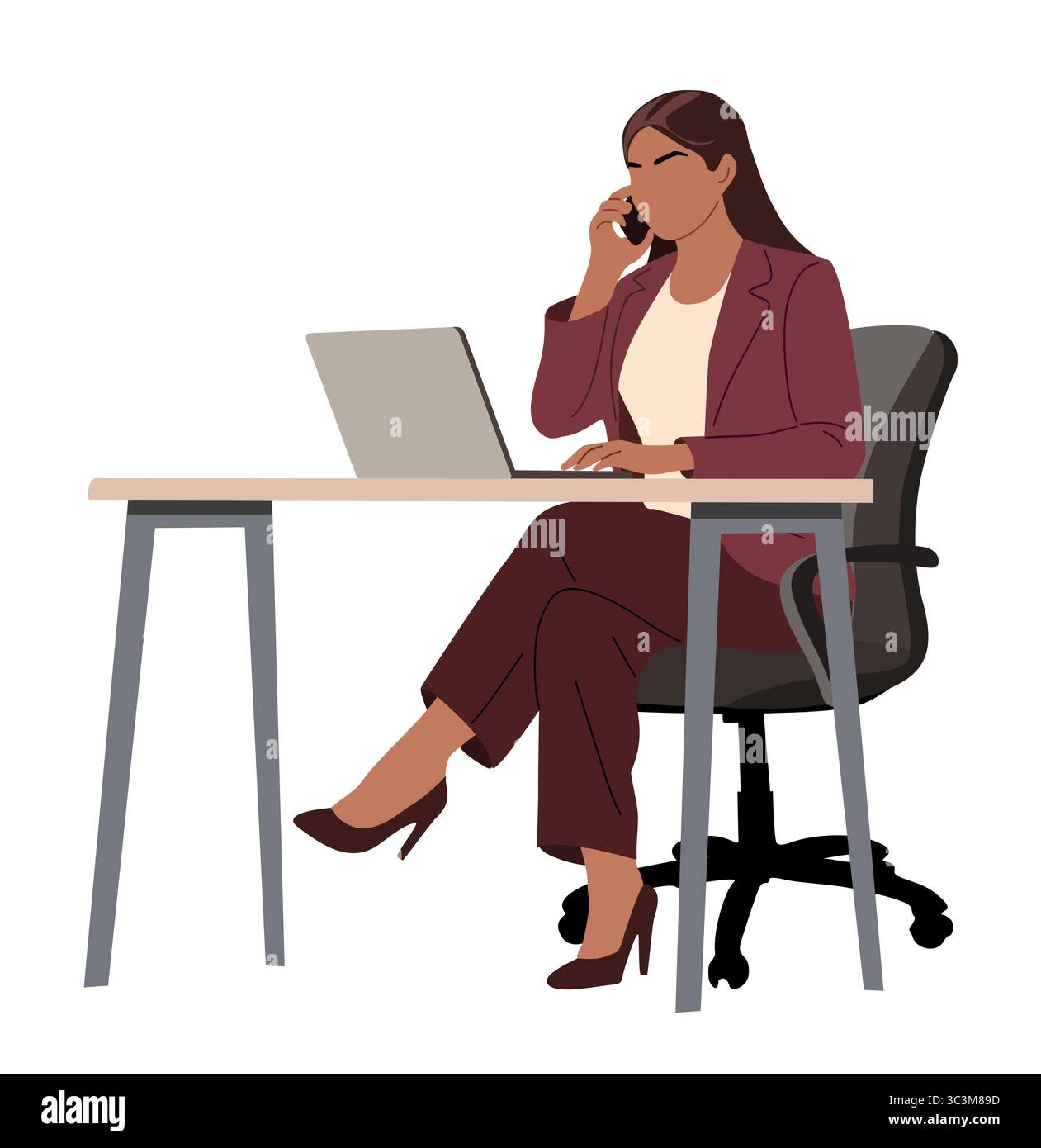 Business woman typing phone Stock Vector Images - Alamy