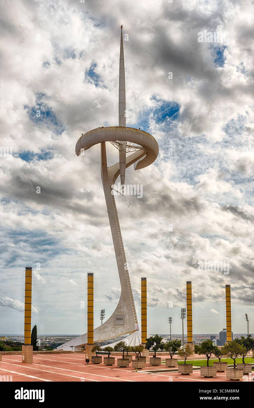 BARCELONA - AUGUST 11: Communications Tower, aka Torre Telefonica ...