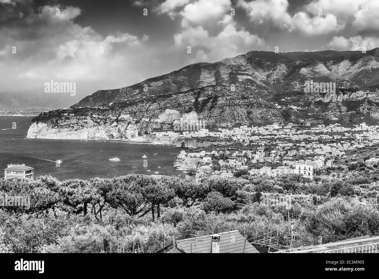 Scenic aerial view of Sorrento, Neapolitan Riviera, Italy, during ...