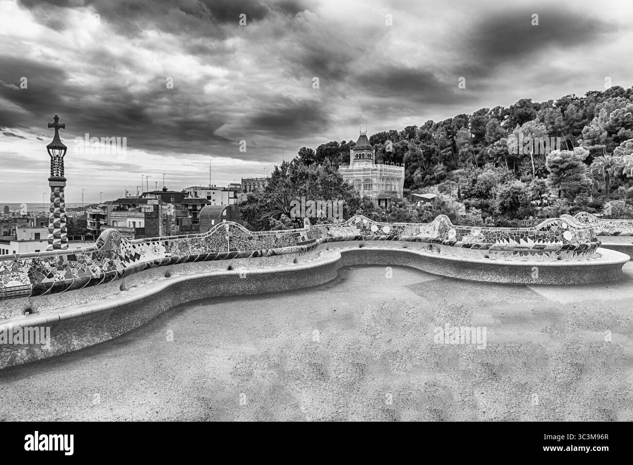 Ceramic tile bench Black and White Stock Photos & Images - Alamy