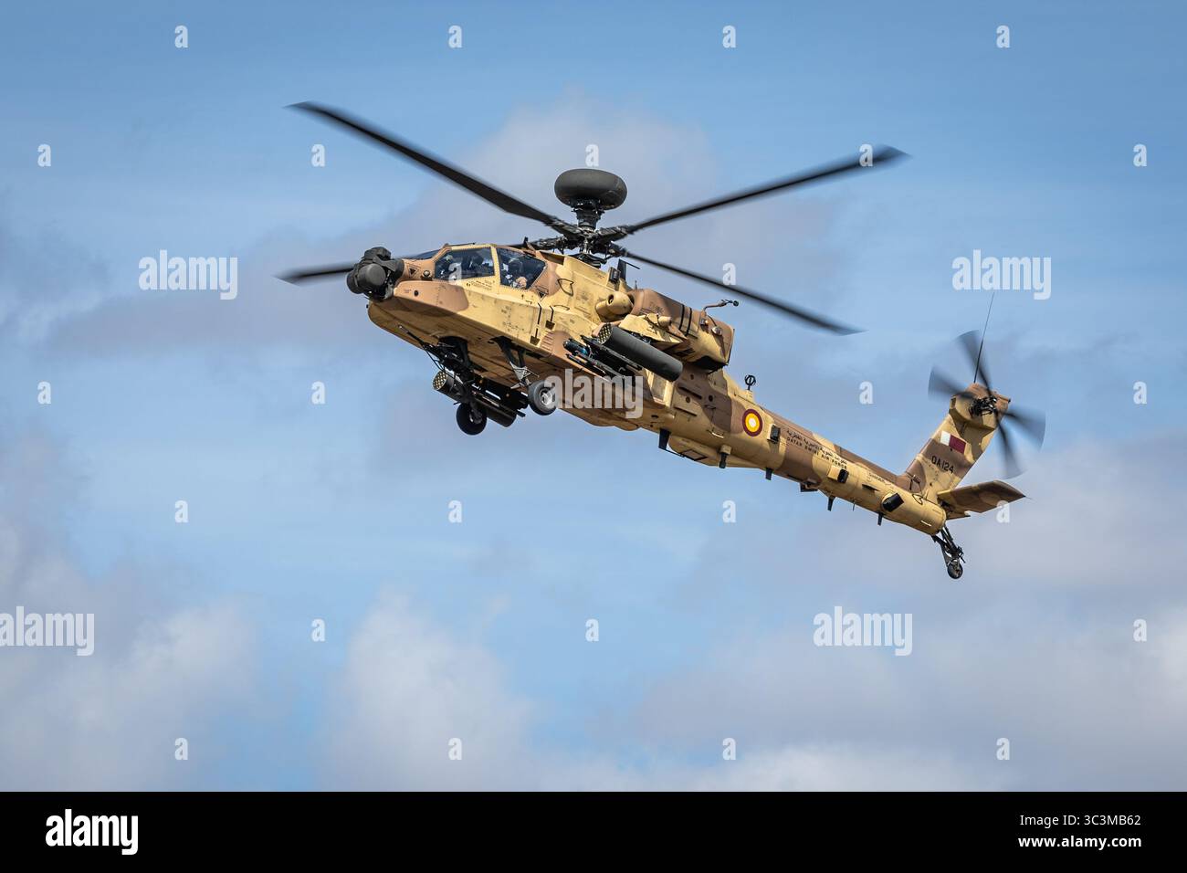 Qatar Emiri Air Force - AH-64E Apache Guardian, arriving at the 2025 ...
