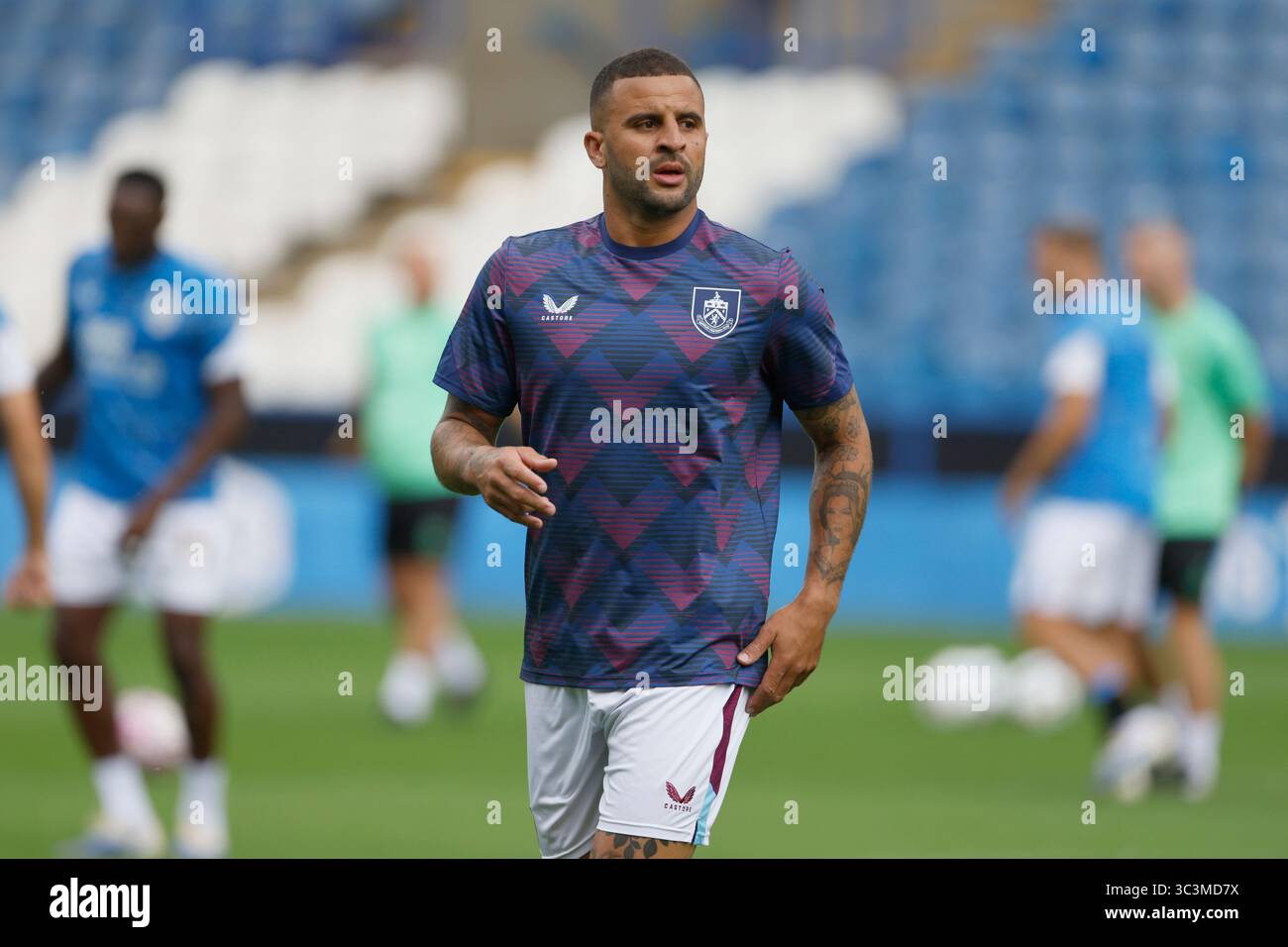 Burnley's Kyle Walker during the warm-up ahead of the pre-season ...