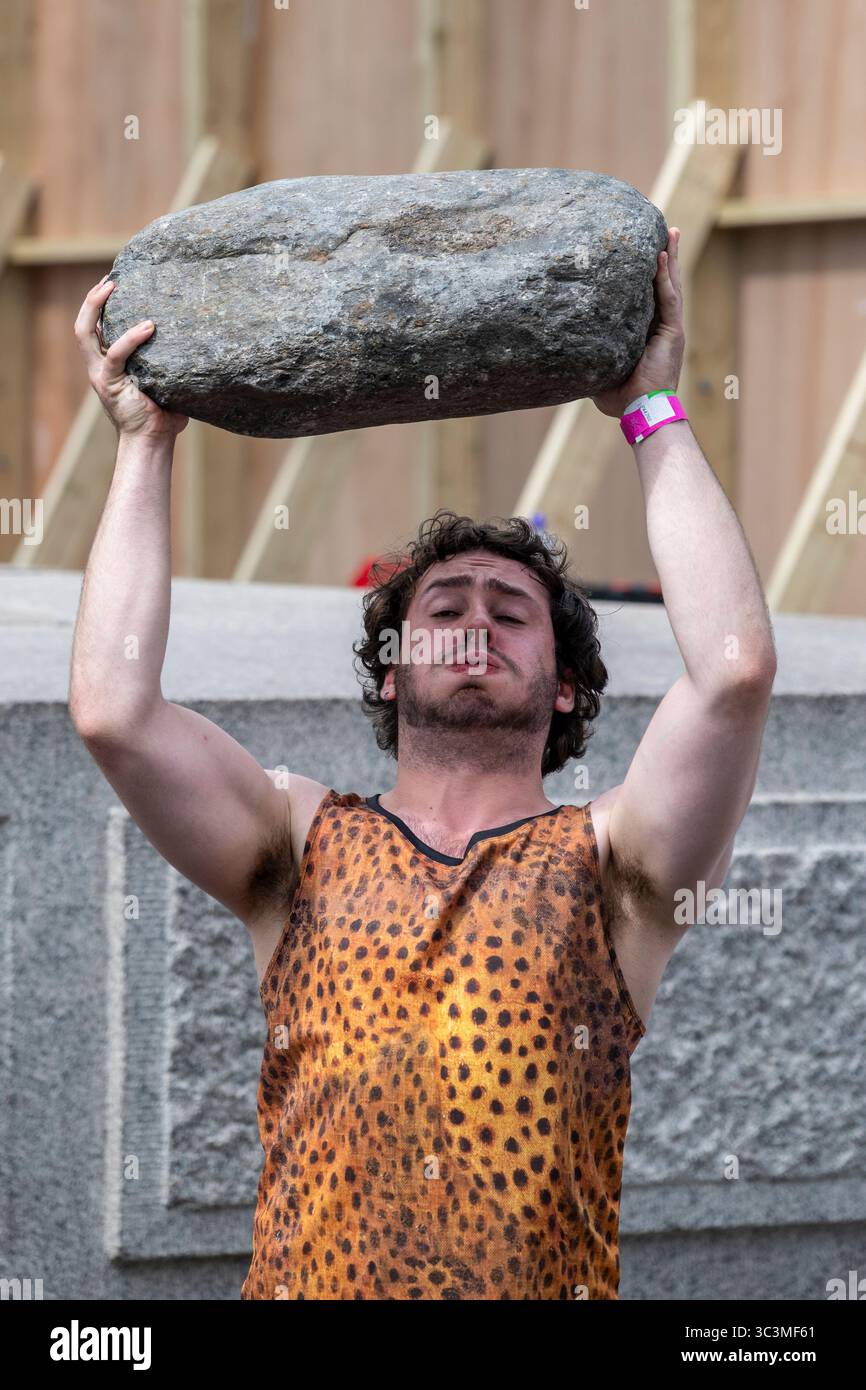 London, UK. 26 July 2025. Members of Strong People show off their ...