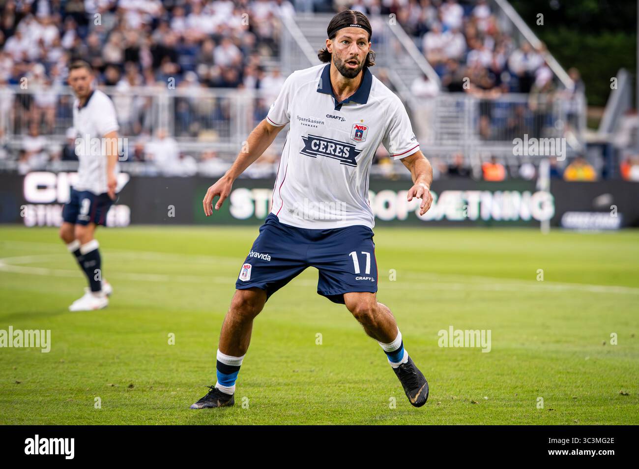 Aarhus, Denmark. 25th, July 2025. Kevin Yakob (17) of AGF seen during ...