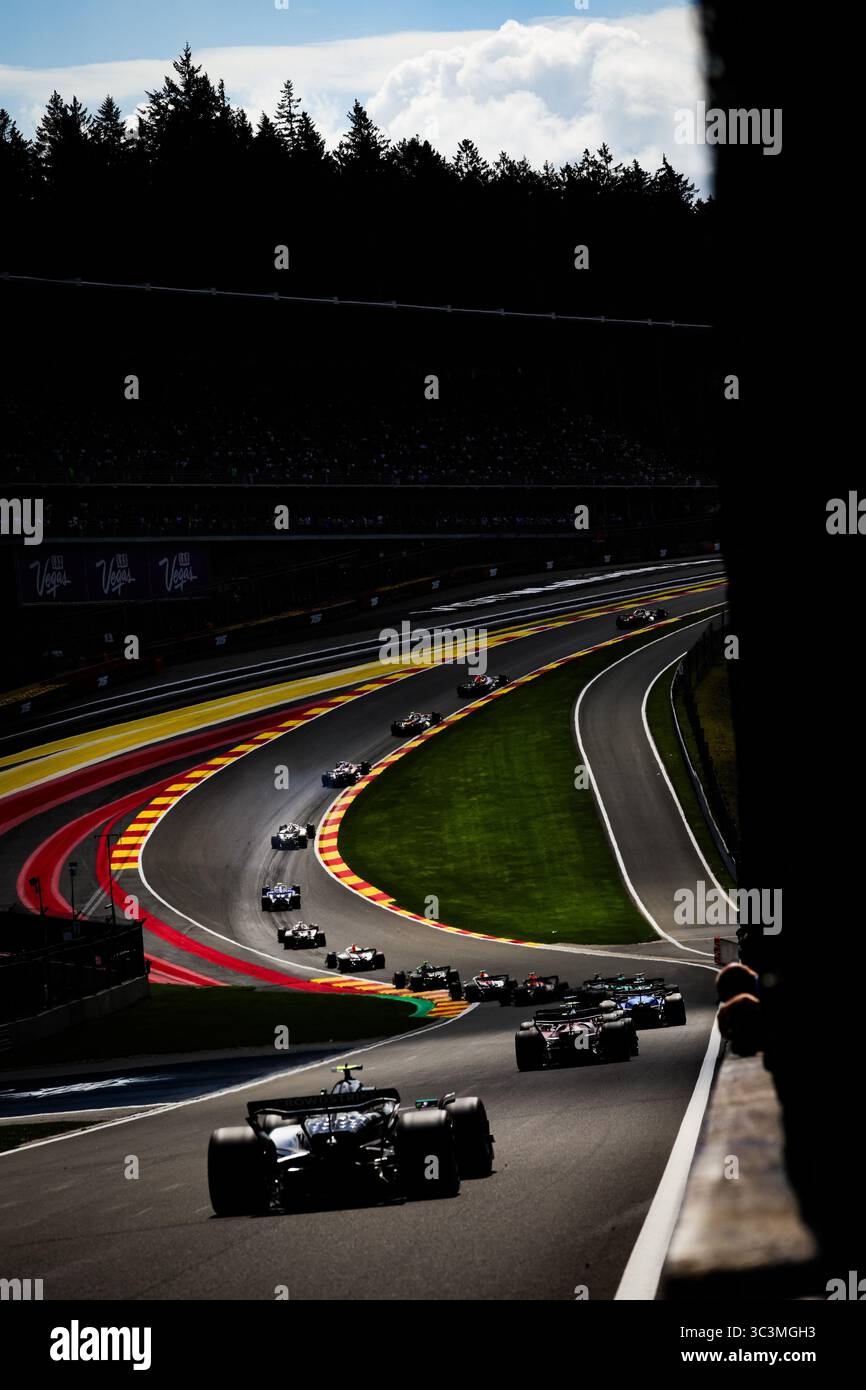 Start of the race at eau rouge corner during the 2025 Formula 1 Belgian ...