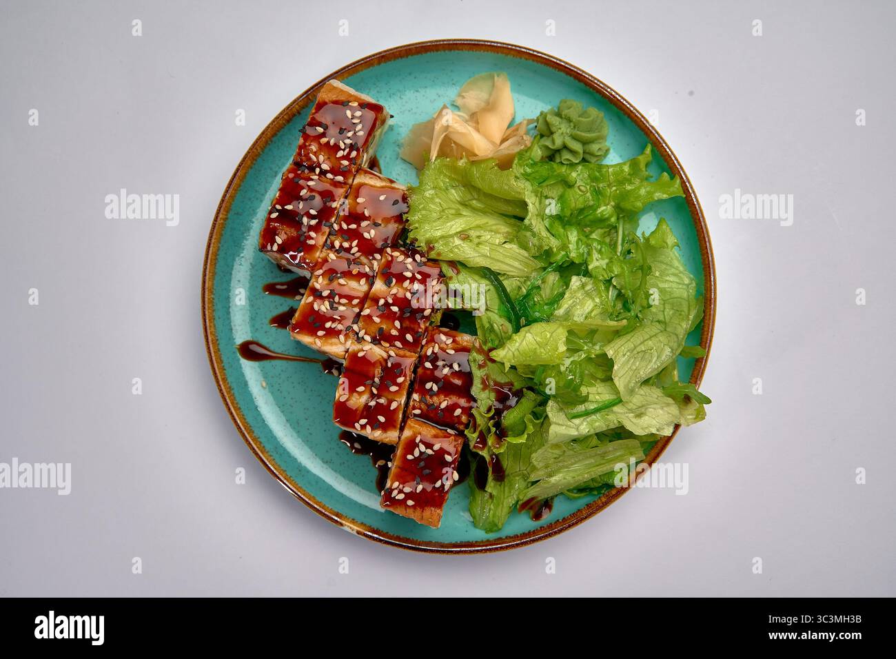 Deliciously Plated Tofu with Fresh Greens and Garnishes, Showcasing a ...