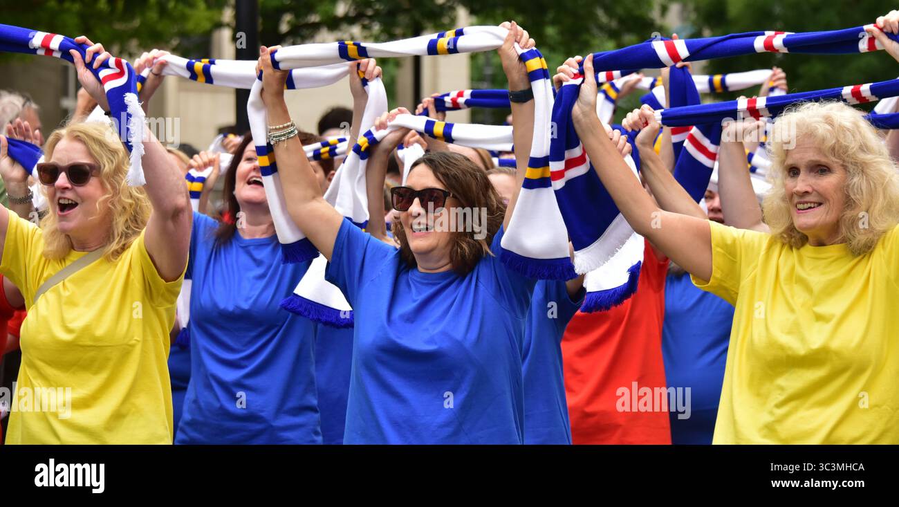 Manchester, UK, 26th July, 2025. Manchester Day street festival parade ...