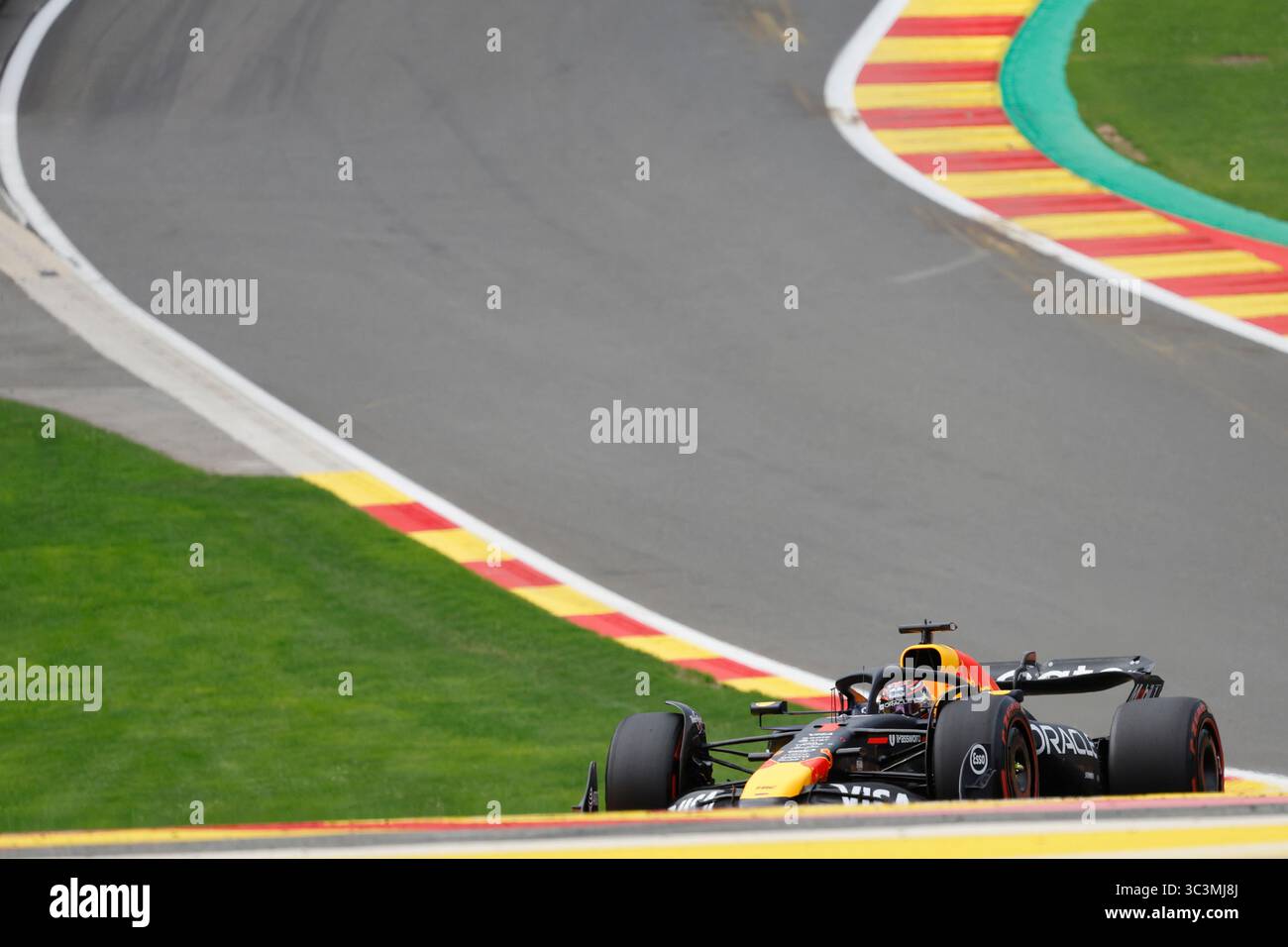 Red Bull driver Max Verstappen of the Netherlands steers his car during ...