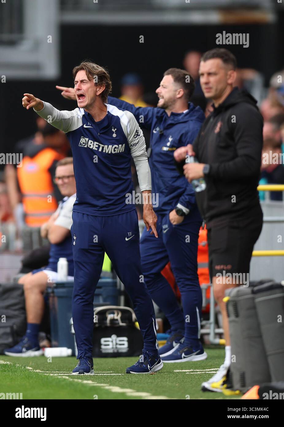 Tottenham Hotspur manager Thomas Frank (left) during the pre-season ...