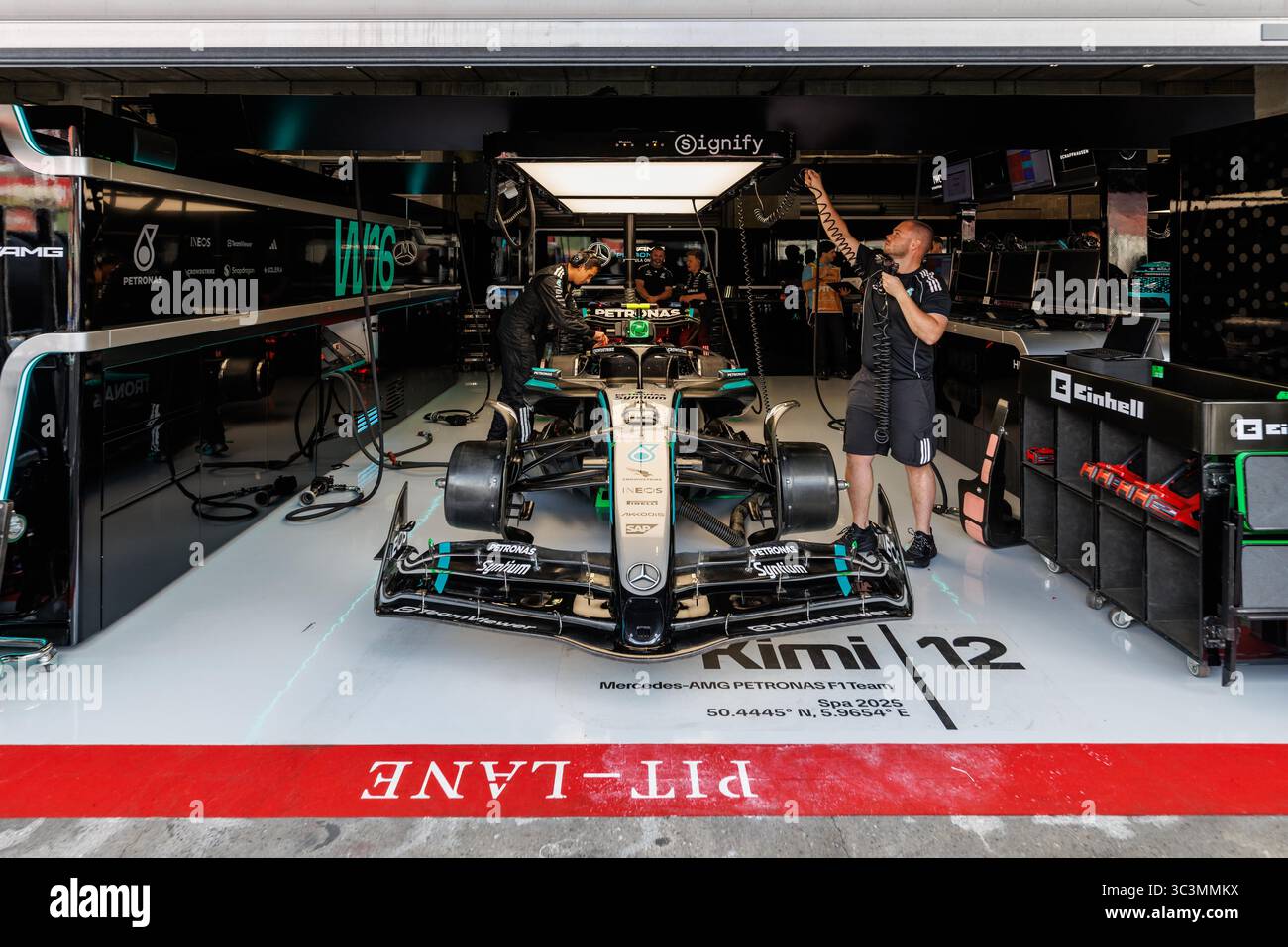 Blick in die Mercedes Box, Grosser Preis von Belgien, Motorsport ...