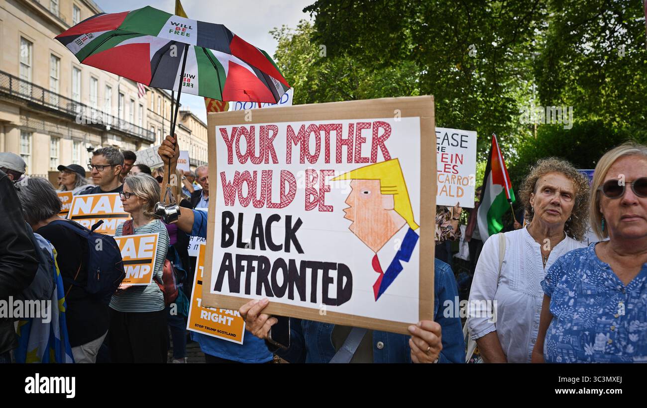 Edinburgh Scotland, UK 26 July 2025. Anti Donald Trump rally at the US ...