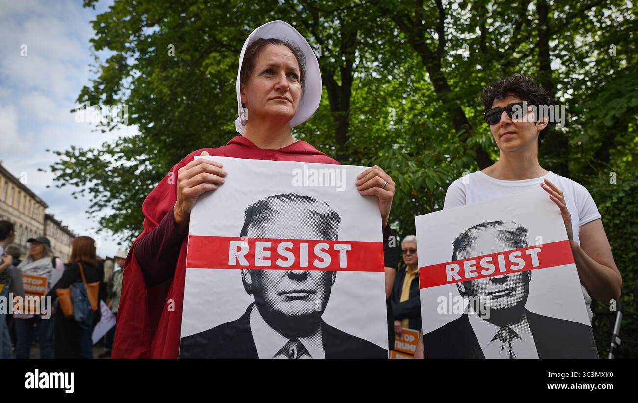 Edinburgh Scotland, UK 26 July 2025. Anti Donald Trump rally at the US ...