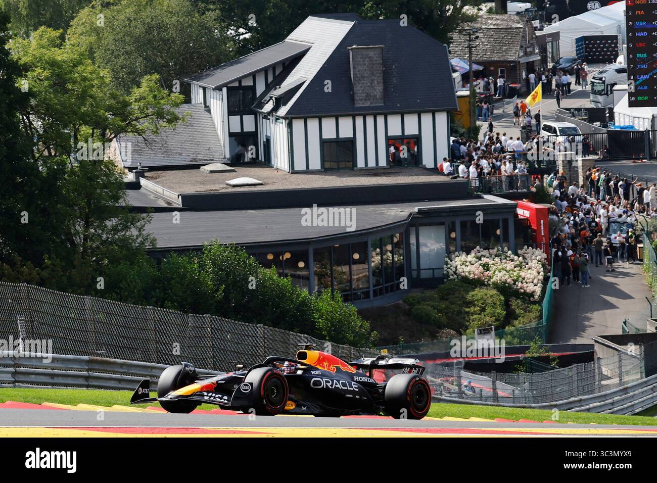 Red Bull driver Max Verstappen of the Netherlands steers his car during ...