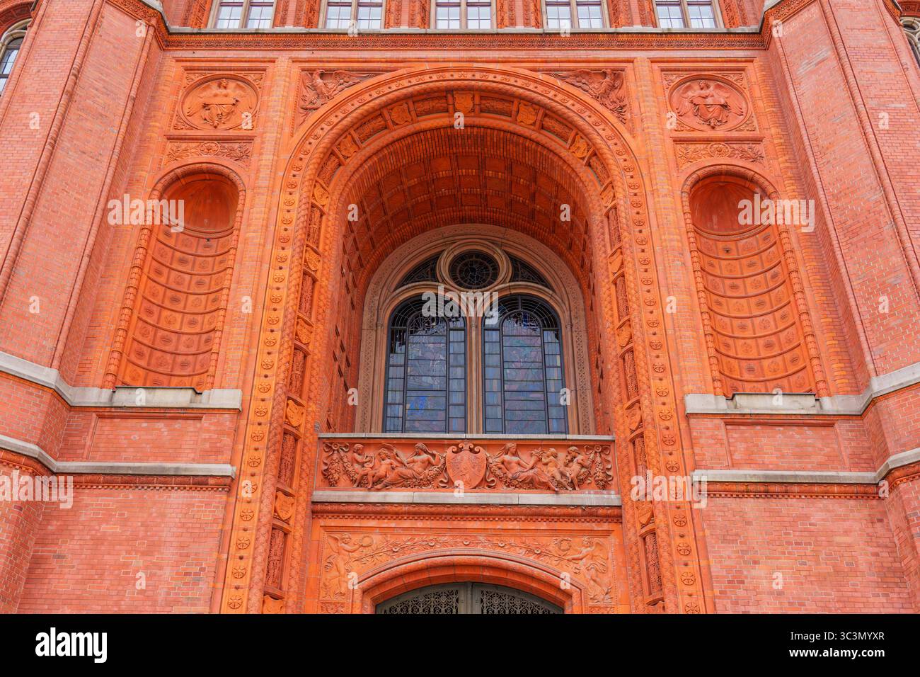 Berlin, Germany - June 1, 2025: Close-up view of the ornate facade and ...