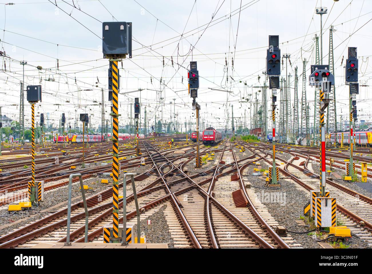 Frankfurt, Germany - June 10, 2025: Complex arrangement of railway ...