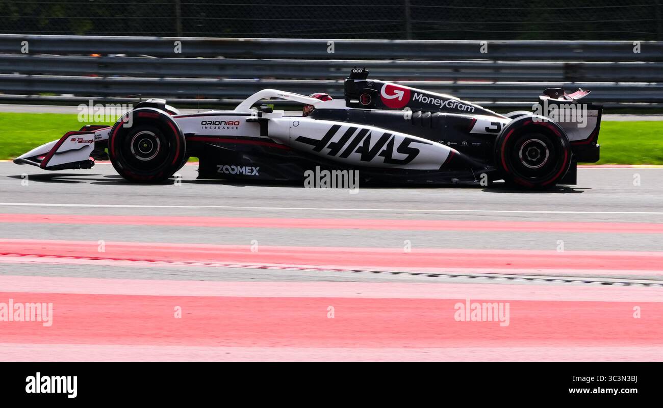 Haas driver Esteban Ocon during qualifying for the Belgian Grand Prix ...