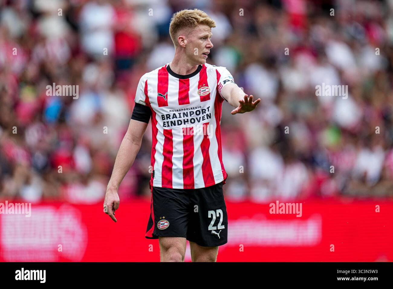 EINDHOVEN, NETHERLANDS - JULY 26: Jerdy Schouten of PSV looks on during ...