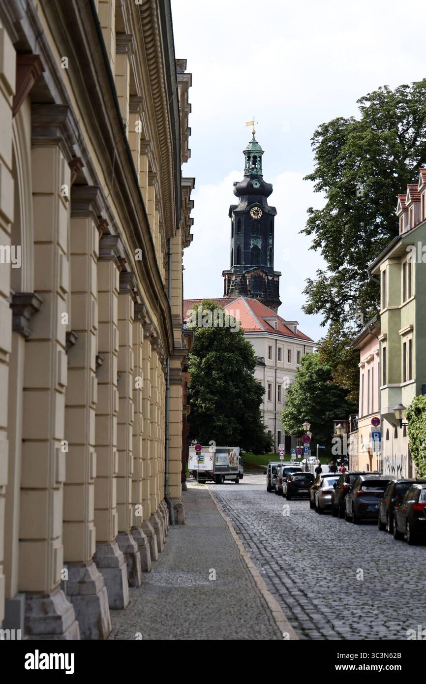 Weimar 22.07.2025, Weimar, Blick auf das Stadtschloss in der Weimarer ...