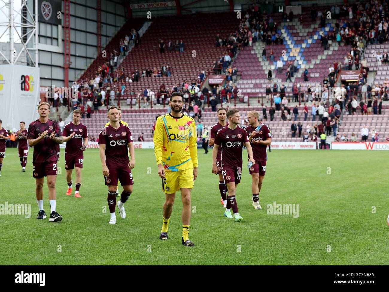 Heart of Midlothian goalkeeper Craig Gordon walks off the pitch after ...