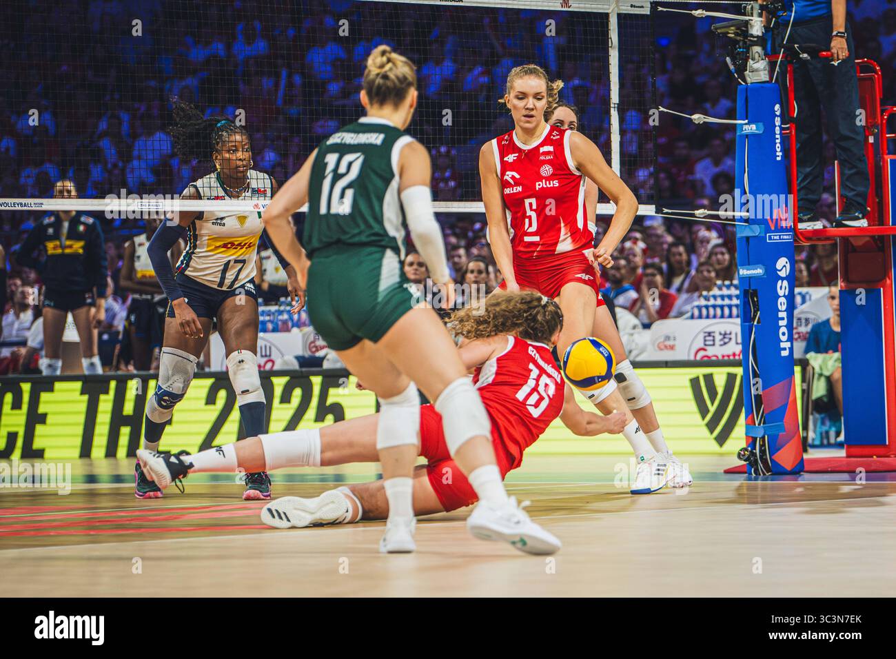Lodz, Poland. 26 Jul 2025. Poland plays against Italy in a semi final match during the Womens ...