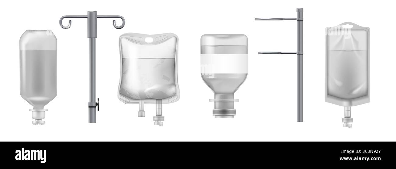 Blood bag. Medical drip container. Cure transfusion dropper or 3d ...