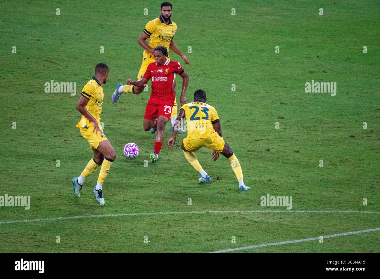 Rio Ngumoha in Hong Kong, China, 26 July, 2025, at Liverpool V AC Milan ...