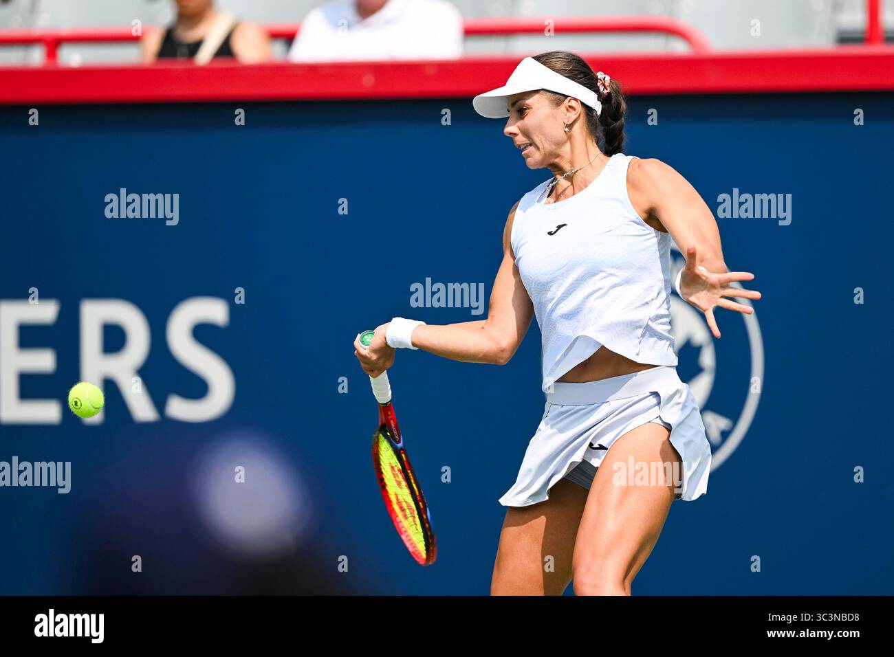 MONTREAL, QC - JULY 26: Viktoriya Tomova (BUL) returns the ball during ...