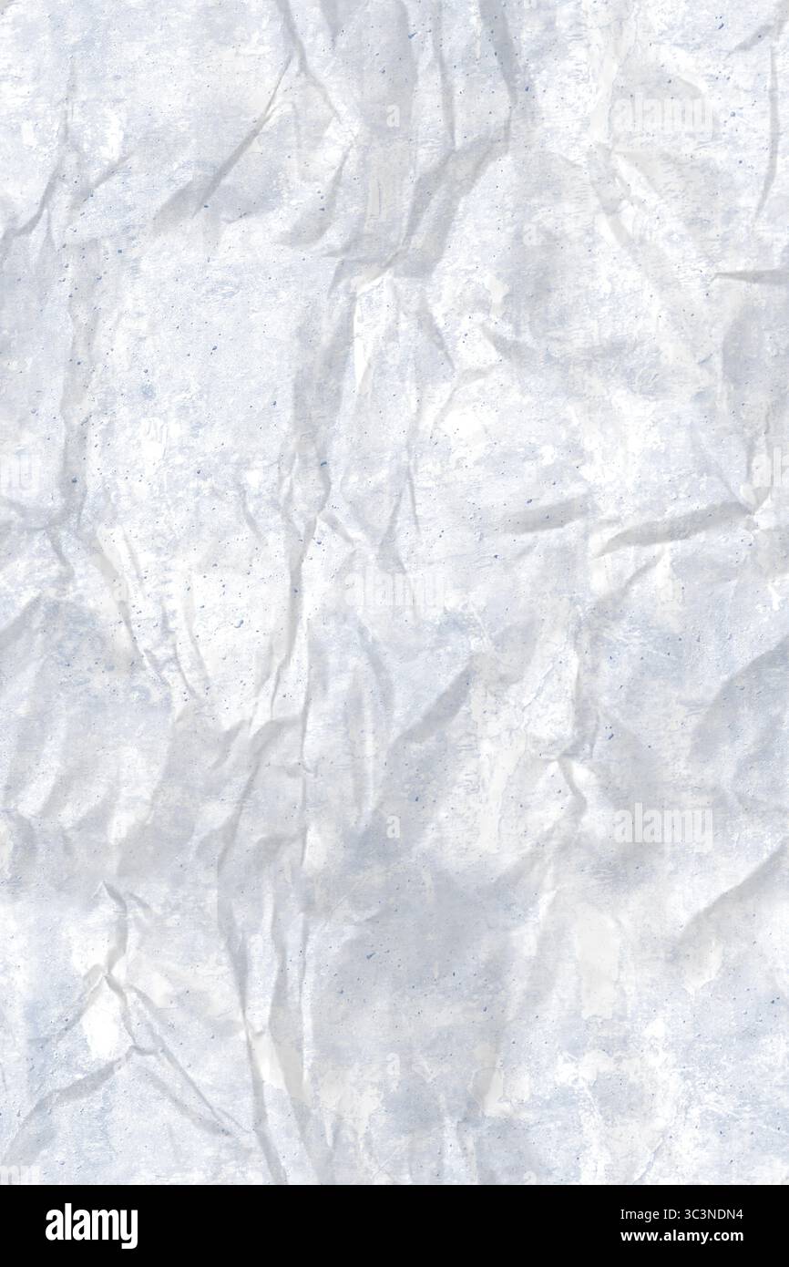 The textured white paper background features crumpled details and a ...