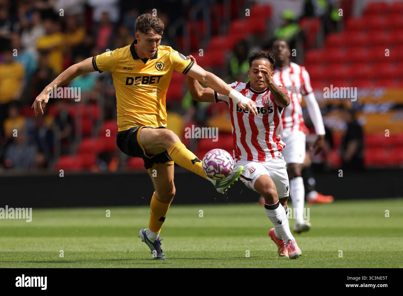 Stoke City's Million Manhoef and Wolverhampton Wanderers' Jorgen Strand ...