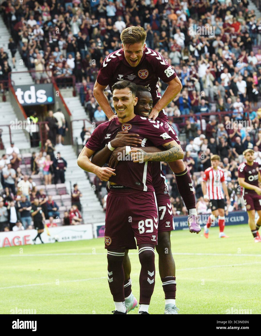 Tynecastle Park Edinburgh Scotland UK.26th July 2025 Hearts goalkeeper ...
