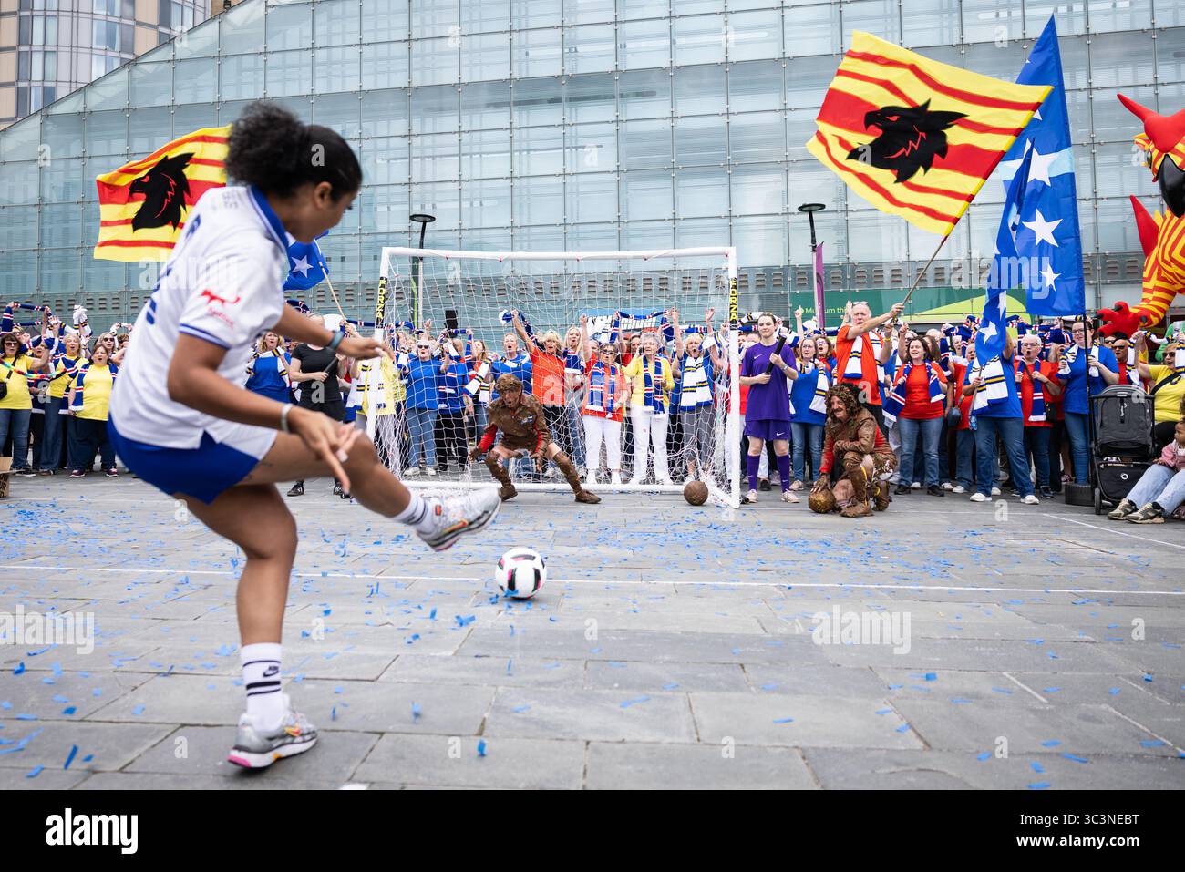 EDITORIAL USE ONLY Footballers from Bury FC's women's team, Georgia ...