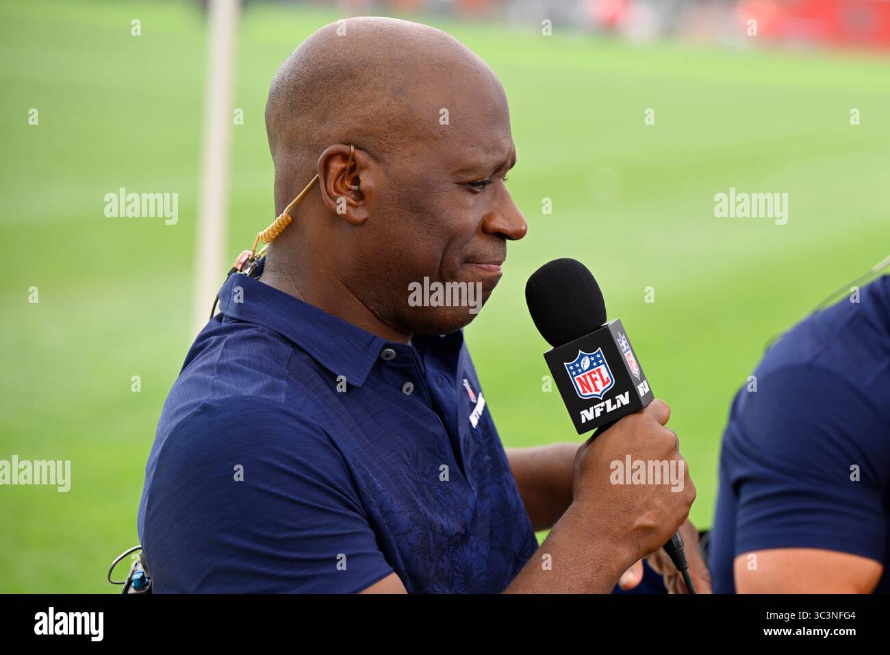 NFL Network reporter Jeffri Chadiha works during NFL Back Together ...