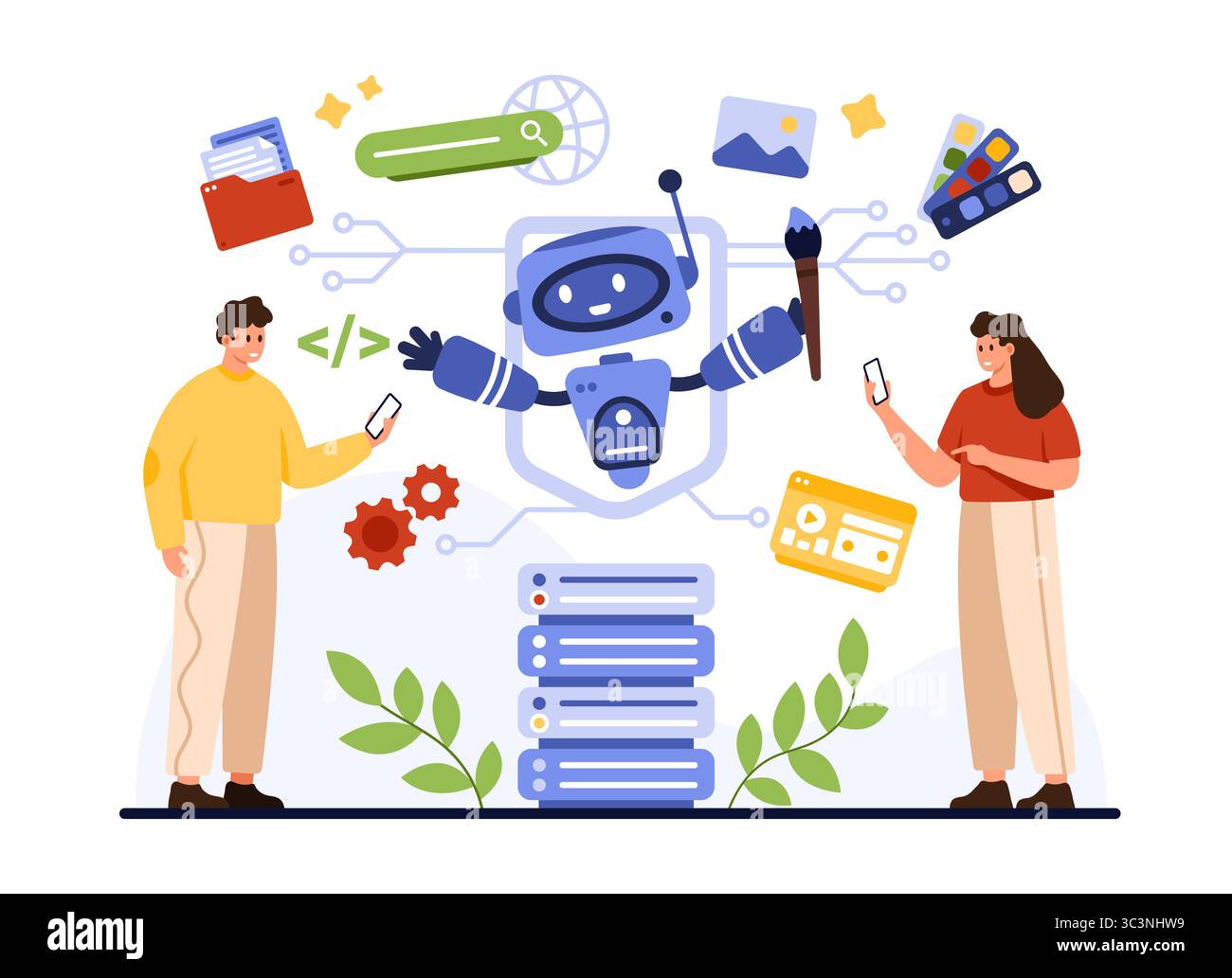 Tech collaboration icons Stock Vector Images - Alamy