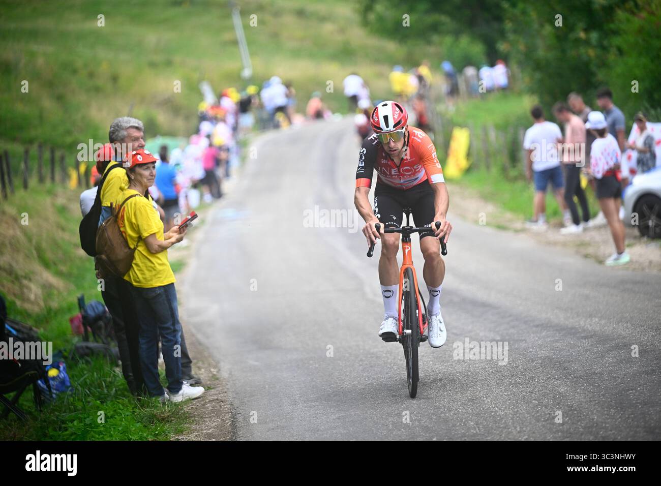 French Axel Laurance of Ineos Grenadiers pictured in action during ...