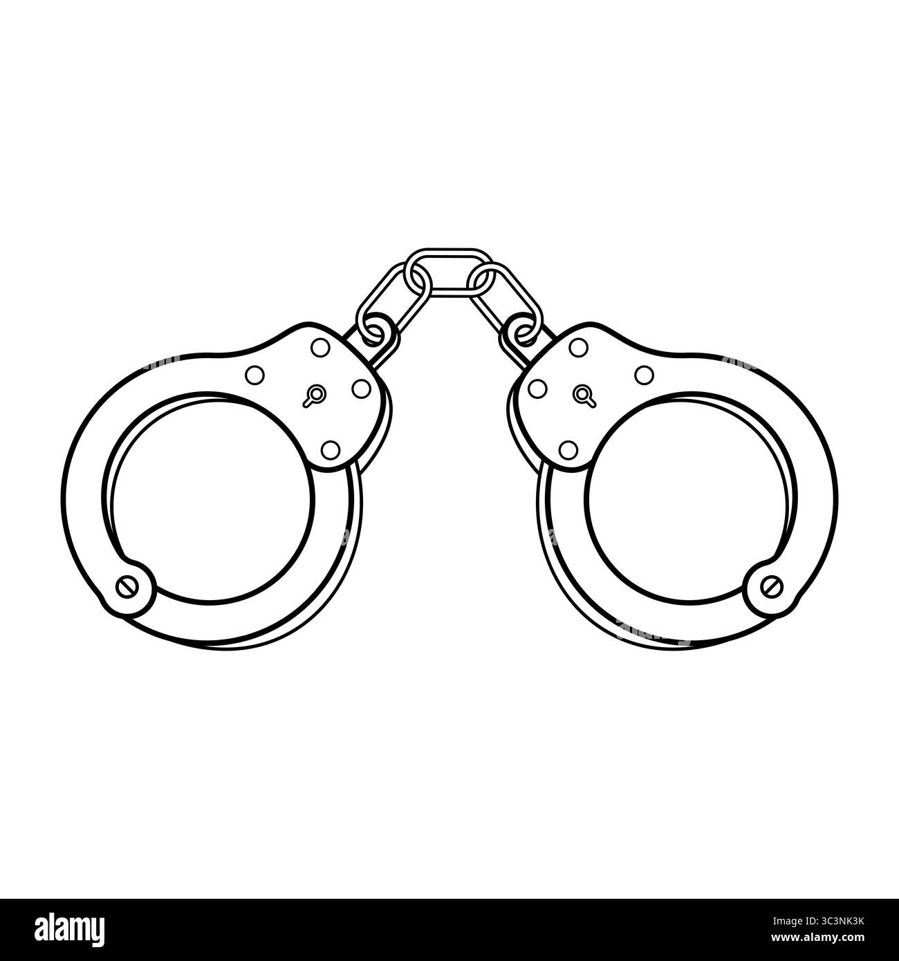Handcuffs Outline Vector Illustration. The handcuffs consist of two ...