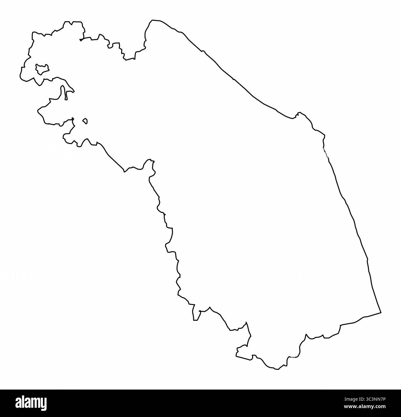 Marche outline map isolated on white background, Italy Stock Vector ...